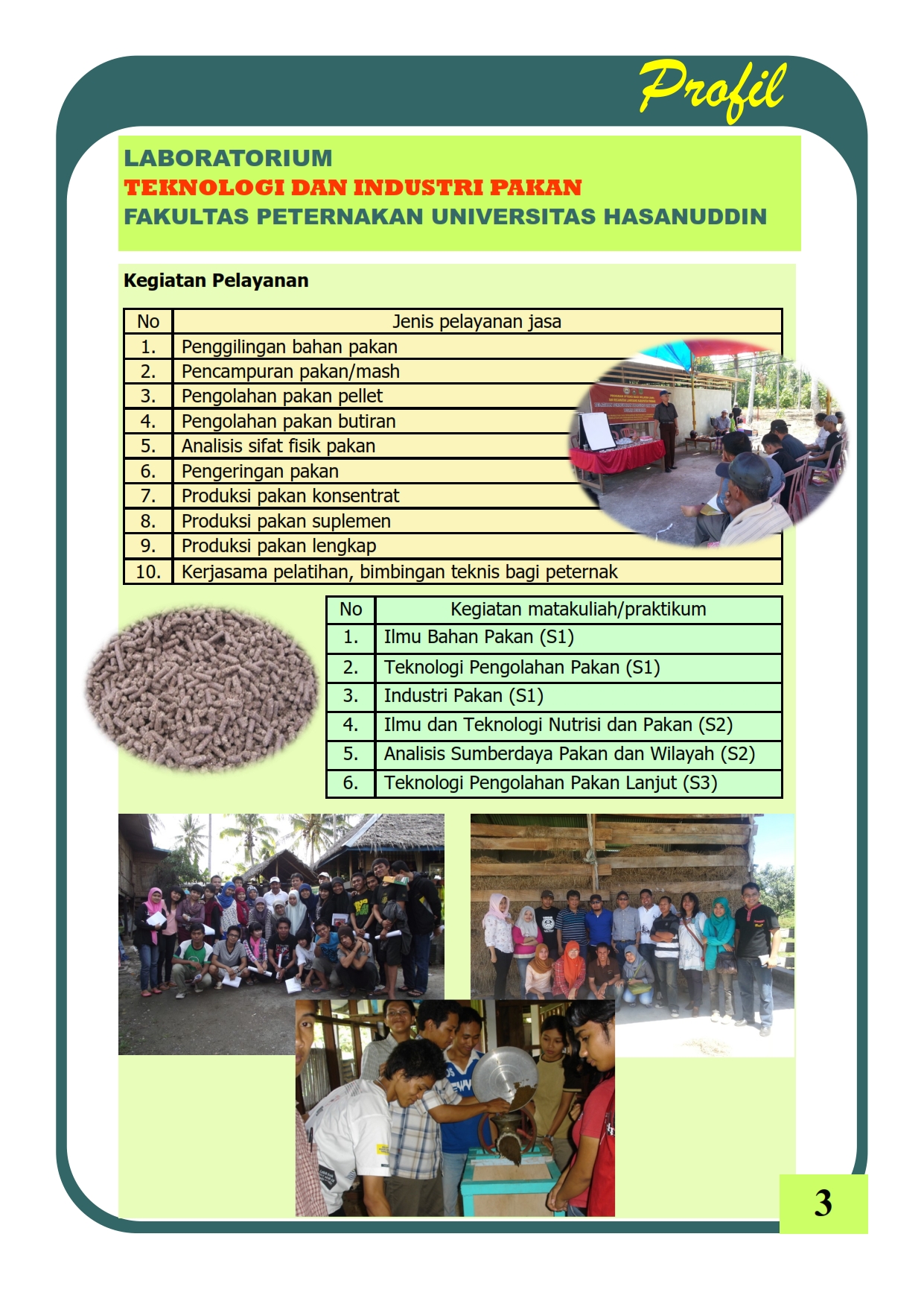 Laboratorium Teknologi dan Industri Pakan - Fakultas Peternakan